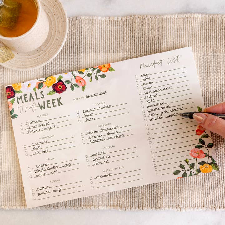 Weekly Menu Notepad – Modern Pastime