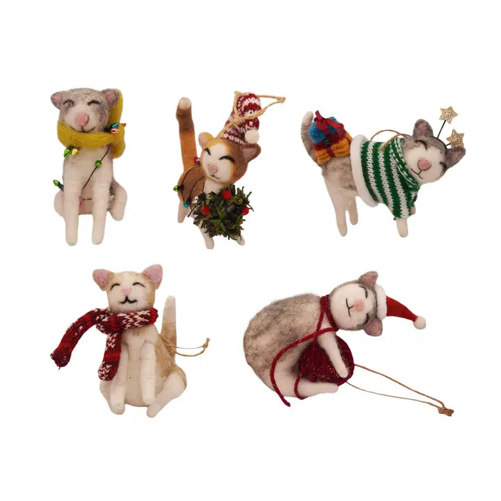 Felt Clutter of Cats Ornaments – Modern Pastime