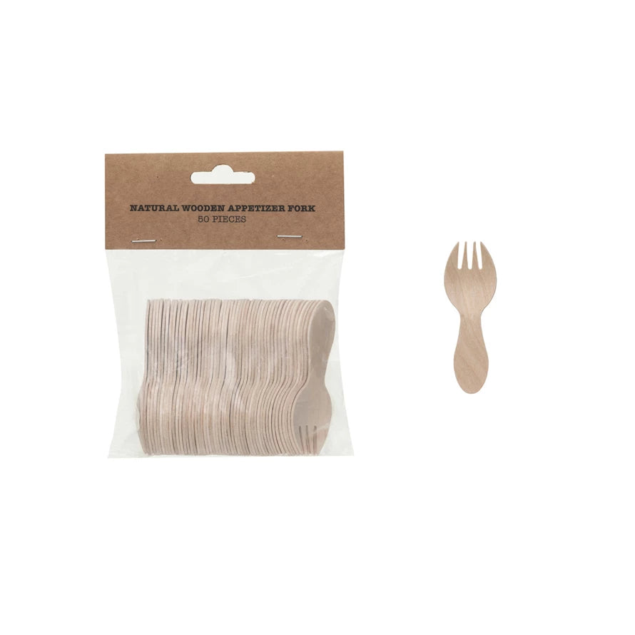 Wood Single Use Spork, Natural, Set of 50 – Modern Pastime