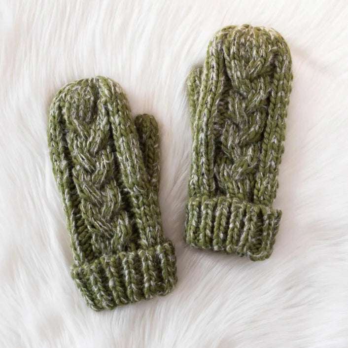 Olive Cable Knit Mittens – Modern Pastime
