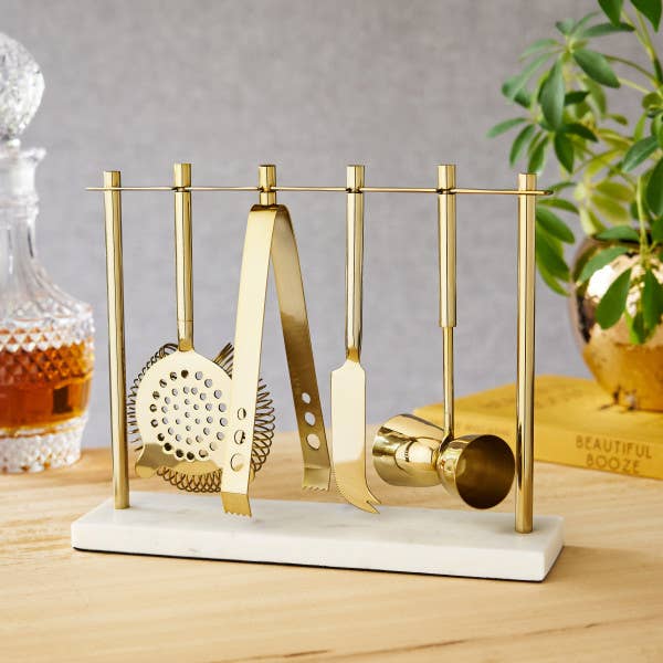 Gold & Marble Bar Tool Set – Modern Pastime